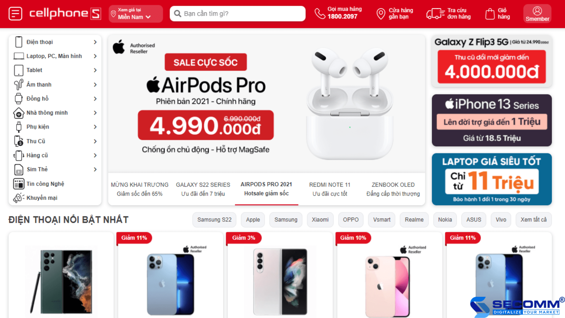 10 best retail websites for mobile phones in Vietnam